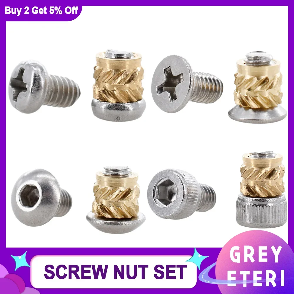 M2 M2.5 M3 M4 M5 M6 Hot Melt Brass Insert Nuts 3D Printer Heating ...