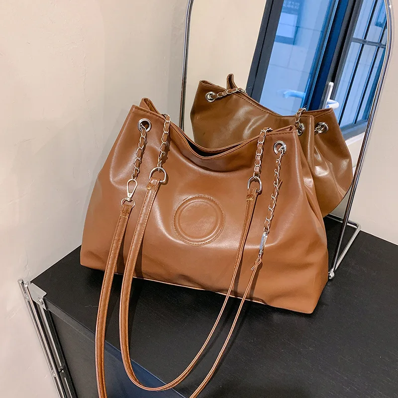 New-Casual-PU-Leather-Large-Capacity-Tote-Bags-for-Women-Fashion-Solid ...