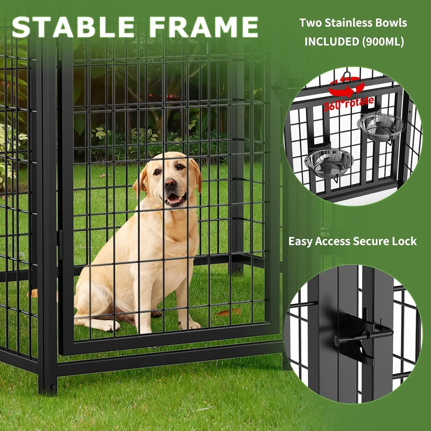 Large Outdoor Dog Kennel with Roof – Blooming Boomer