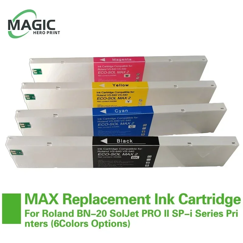 440ML ECO-SOL MAX Replacement Ink Cartridge ESL3 For Roland BN-20 SolJet PRO II SP-i Series ...