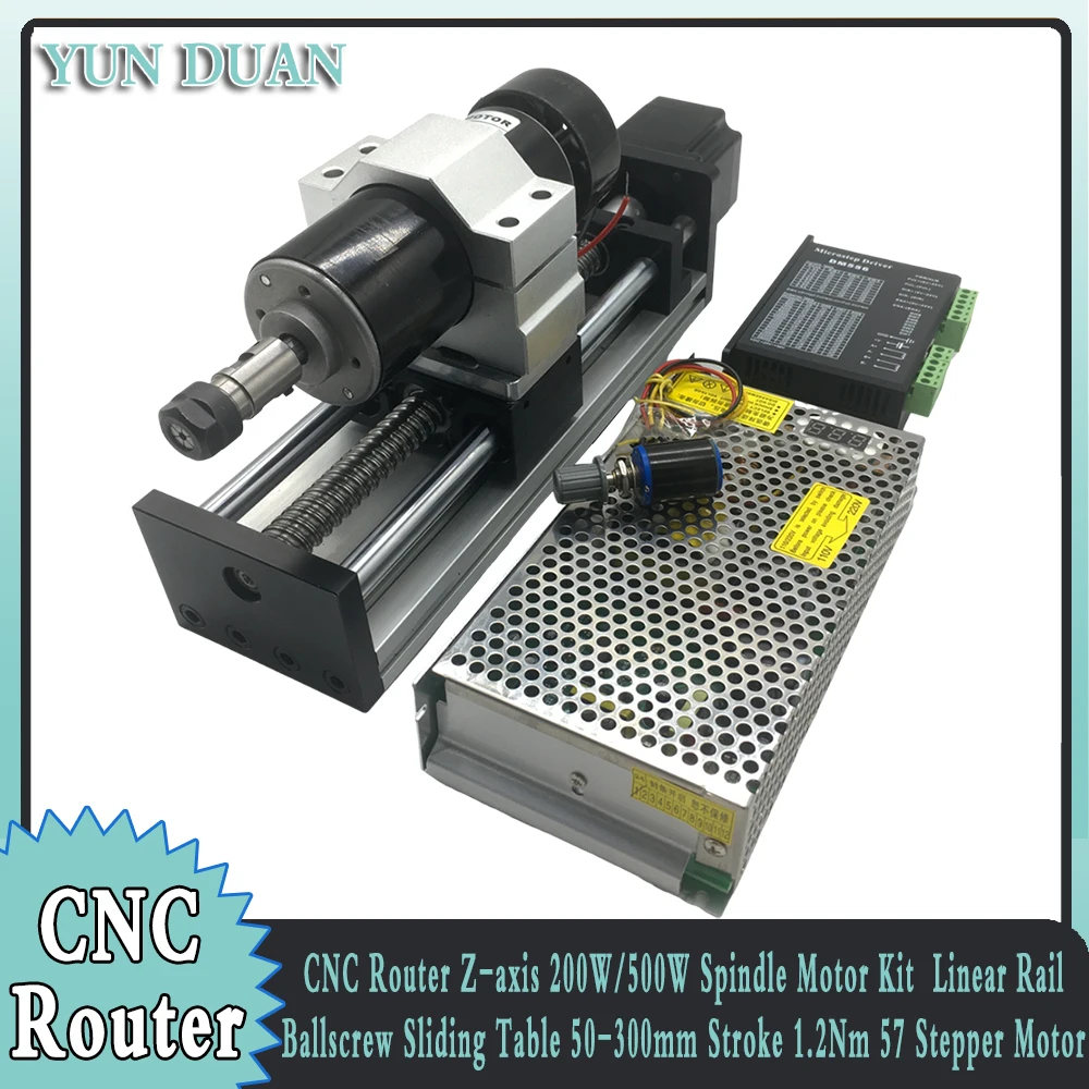 CNC-Z-axis-Module-Aluminum-52mm-200W-500W-Spindle-Motor-Kit-SFU1605 ...