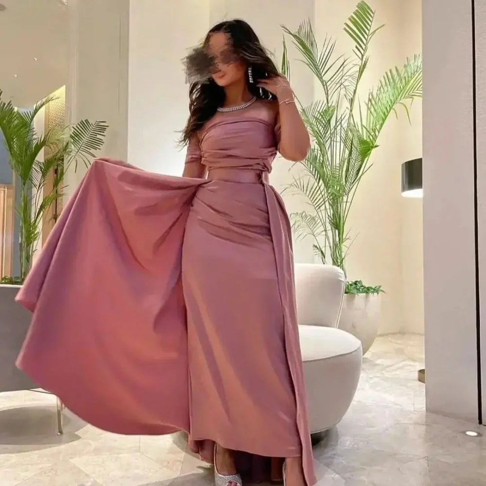 Mermaid Off Shoulder Robe De Soirée Elegant Custom Made Ruched Evening ...