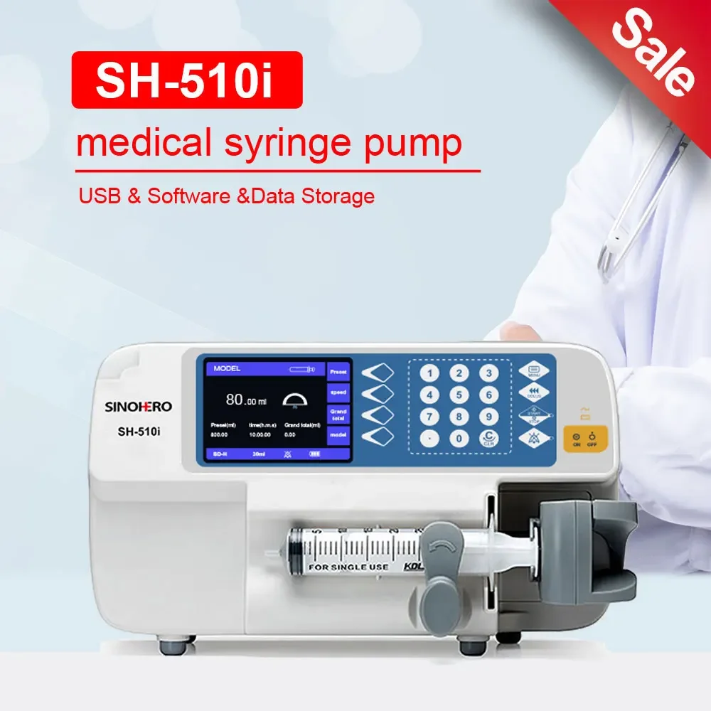 New-SH-510i-Medical-Syringe-Pump-LCD-Display-Hospitals-Intravenous-Injection-Device-with-USB ...