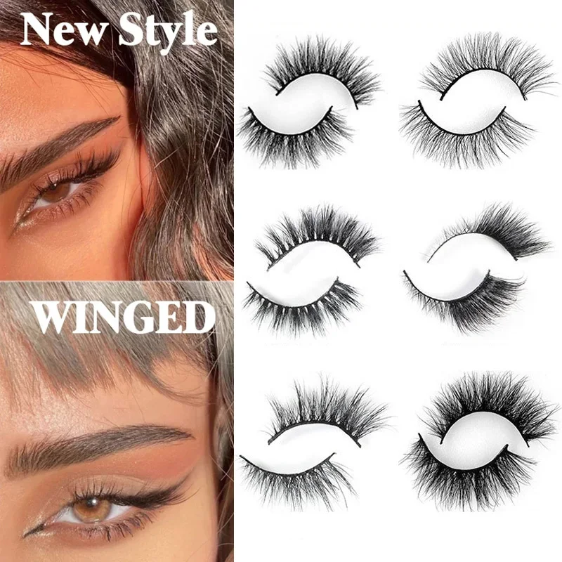 Lash Extension False Eyelashes 3D Winged Eyelash Mink Eyelashes Wispy ...