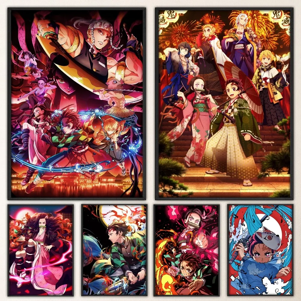 P-ster-cl-sico-de-Anime-Demon-Slayer-impresiones-pintura-de-pared ...