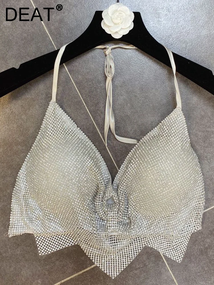 Deat Shiny Diamond Tanks Tops Decorative Three-dimensional Chest Pad ...