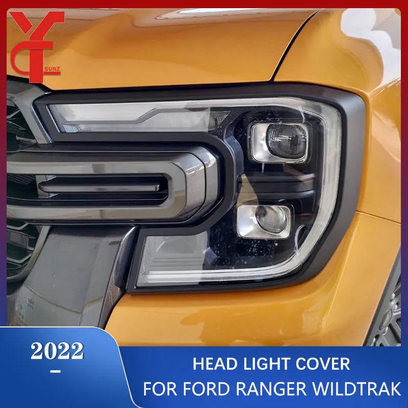 ABS-Head-Light-Cover-For-Ford-Ranger-Wildtrak-T9-Sport-XLT-2022-2023 ...