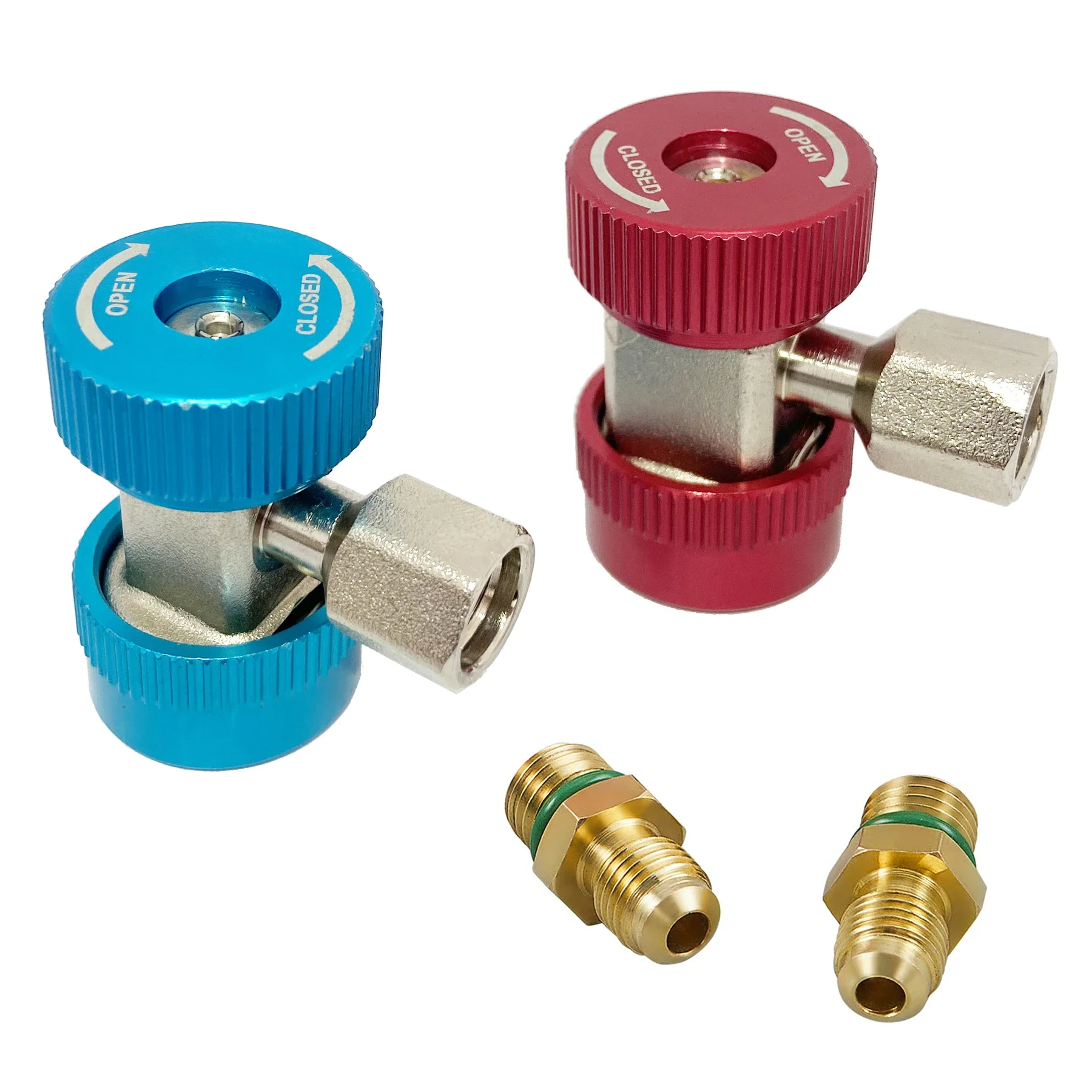 R134A Adapter Coupler Quick Ac Connector Kit Hose Refrigerant Fittings ...