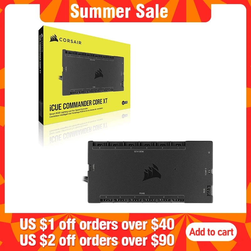 CORSAIR iCUE COMMANDER CORE XT, velocidade do ventilador digital e ...