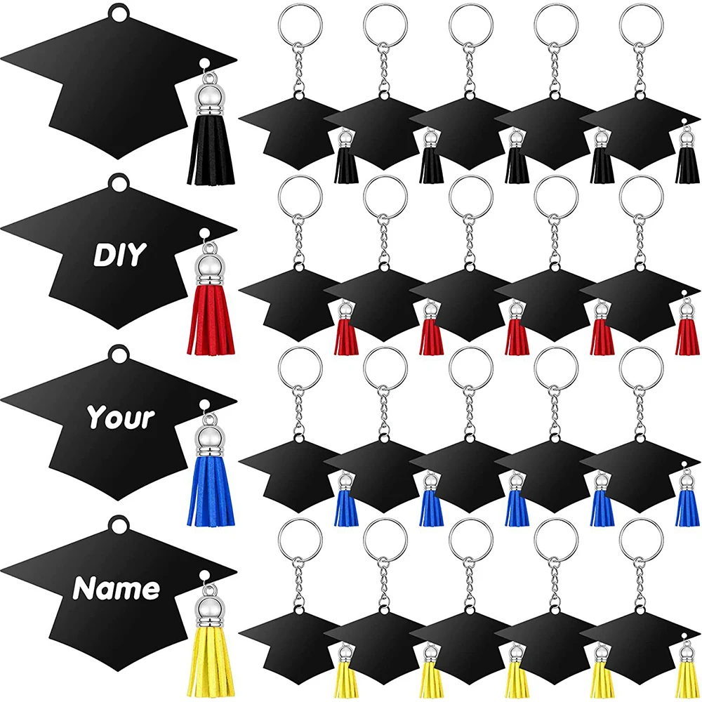 24Sets-Acrylic-Graduation-Gifts-Keychain-with-Graduation-Hat ...