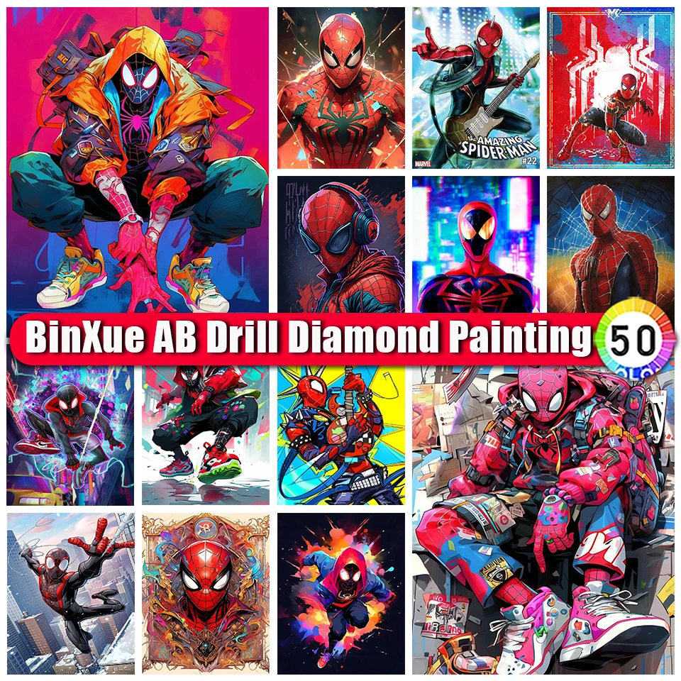 Disney-Marvel-Spiderman-AB-Diamond-Painting-Tide-Chart-Cross-Stitch ...