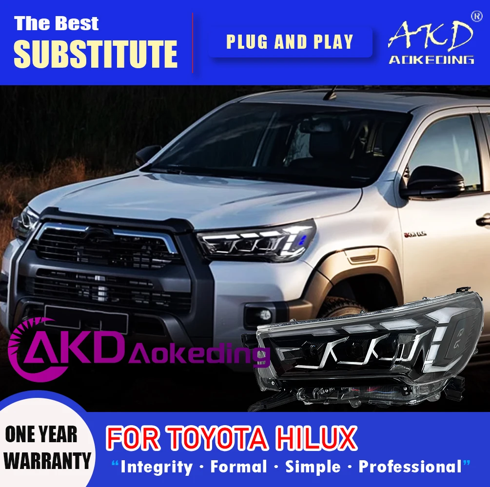 AKD Head Lamp for Toyota Hilux LED Headlight 2021-2024 Headlight Hilux ...