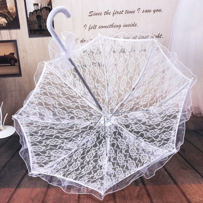 Elegant Bride Wedding Umbrella White Lace Umbrella Sunshade Marriage ...