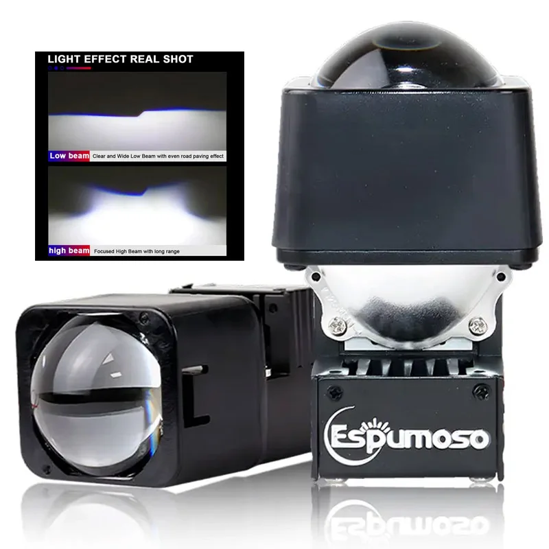 LED High Beam Projector 1.5 inch Matrix LED Lens 10000LM Bi-led ...