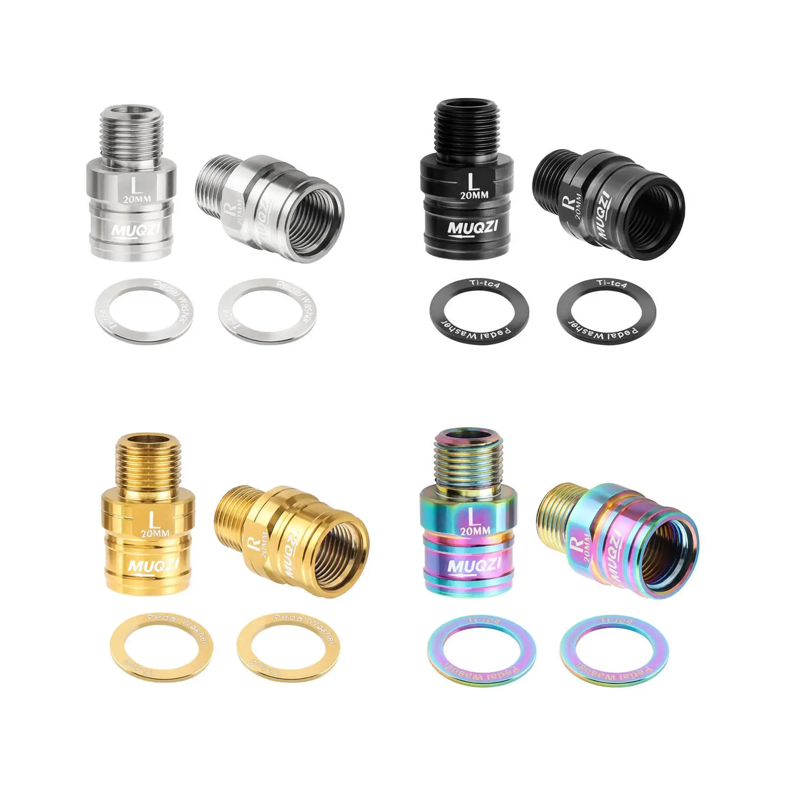 2-Pieces-20mm-Bike-Pedal-Extender-Sturdy-Bike-Pedal-Axle-Extension ...