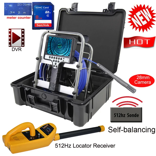 20M waterproof meter counter DVR Drain Sewer Inspection Video Camera ...