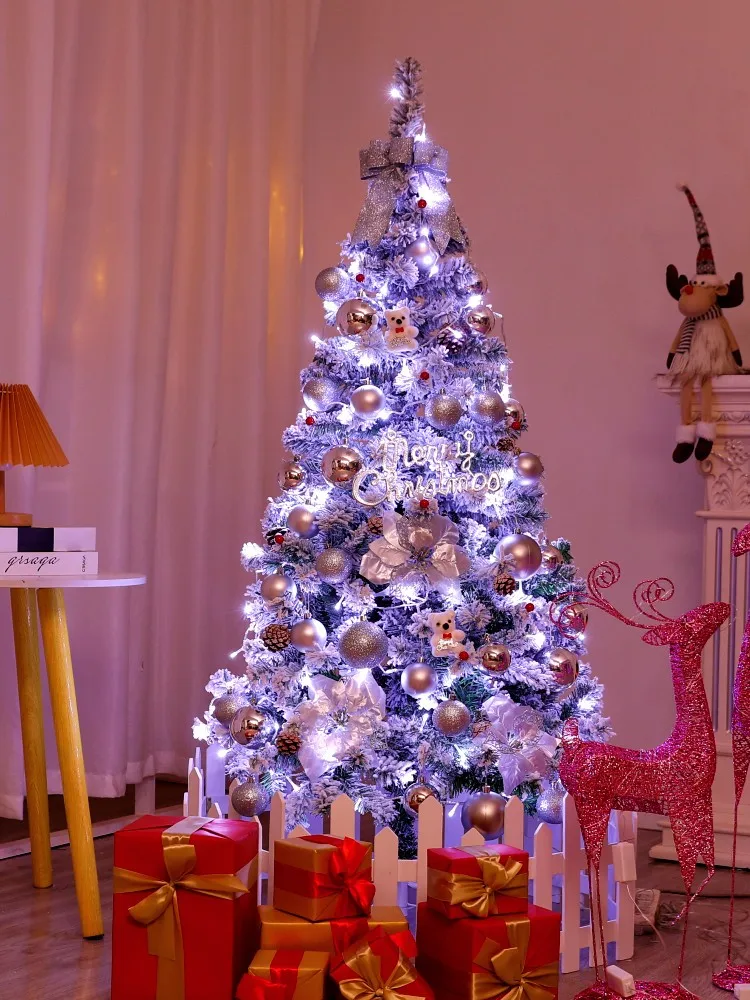 White Christmas Tree With Purple Lights