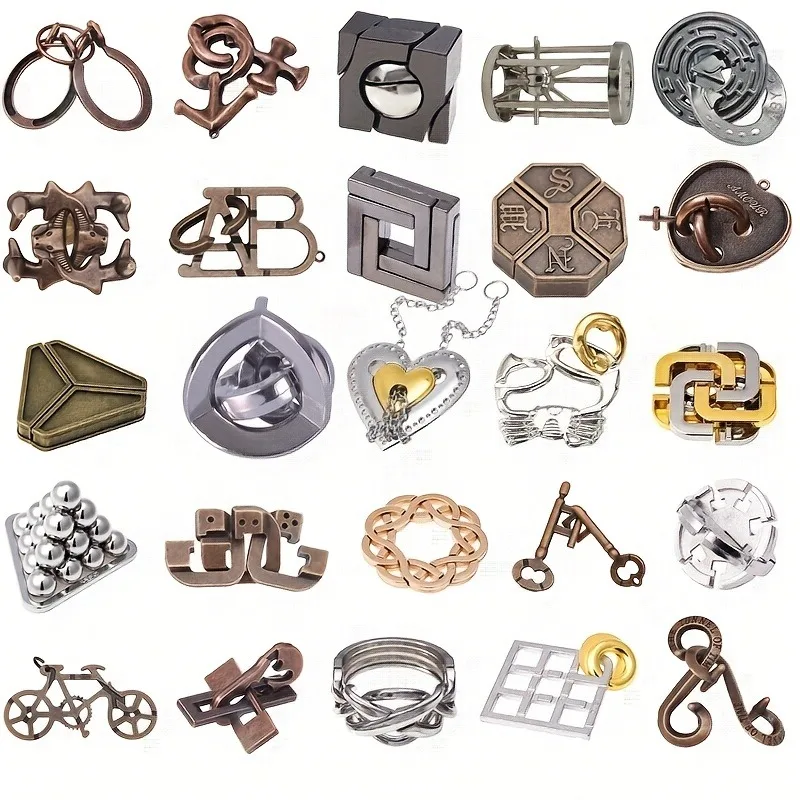 10pcs Adult Classic Metal Puzzle Locks Miniature Ornaments Snake Key ...