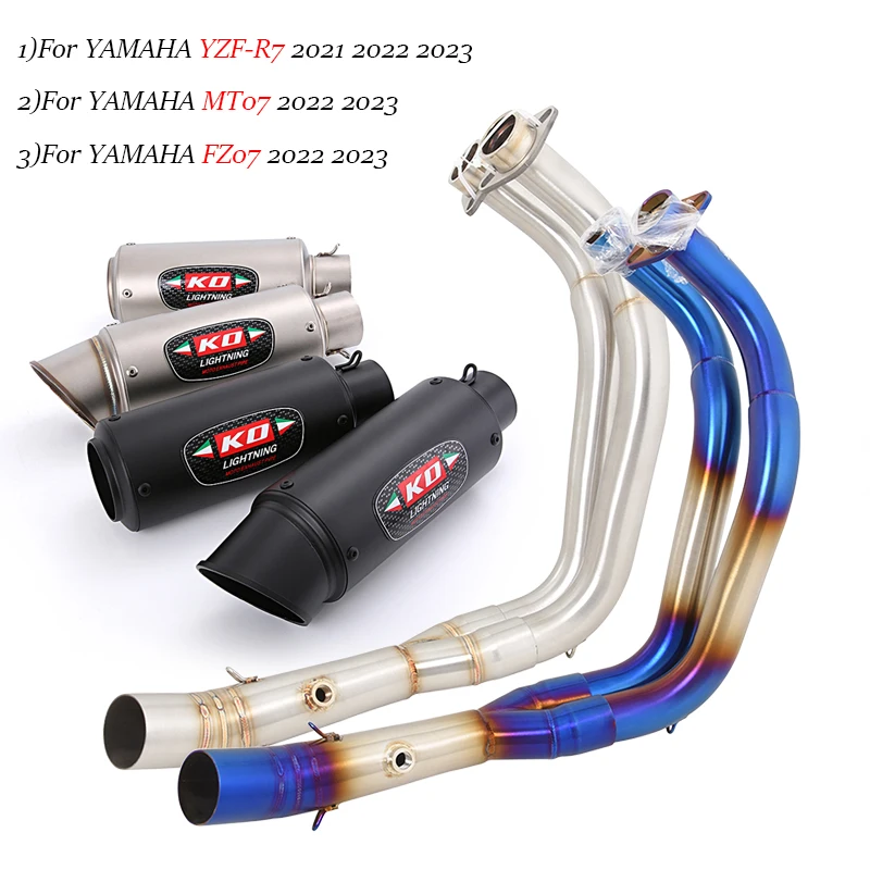 For YAMAHA YZF R7 2021-2025 MT07 FZ07 Slip On Motorcycle Exhaust System ...