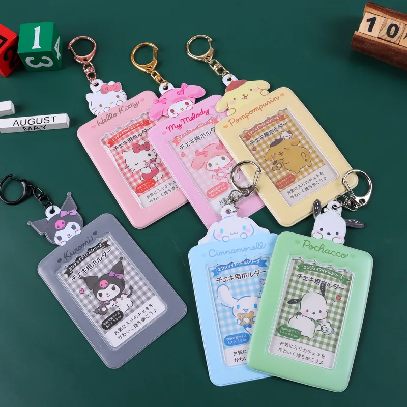 Cartoon-Sanrio-Keychain-Card-Set-Kawaii-Kuromi-HelloKitty-ID-card-Photo ...