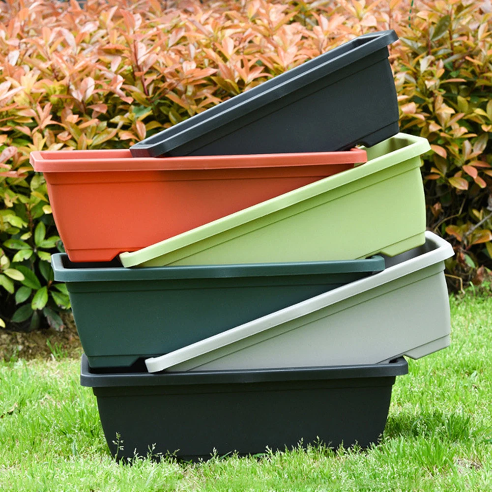 Rectangular Flower Pot With Tray Extra Large Planting Trough Family ...