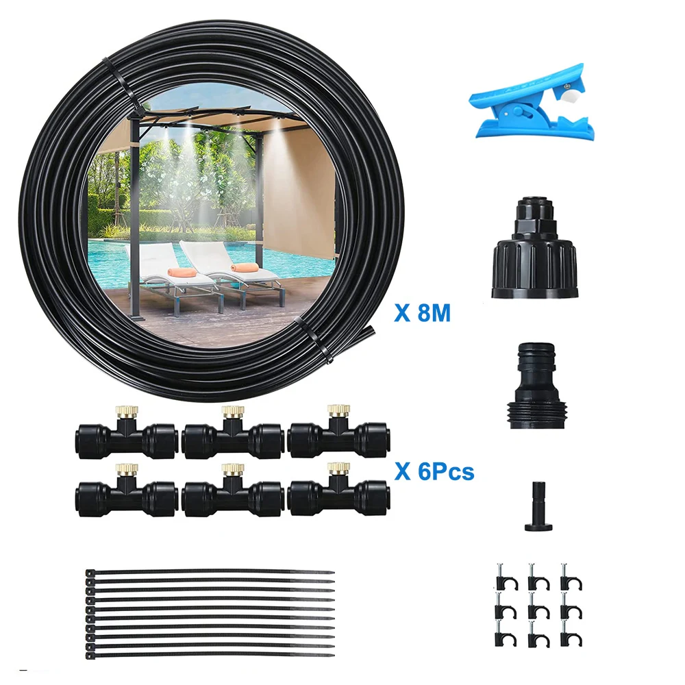 Misting-Cooling-System-Outside-Mister-Hose-8M-26FT-6-Mist-Nozzles-3-4 ...