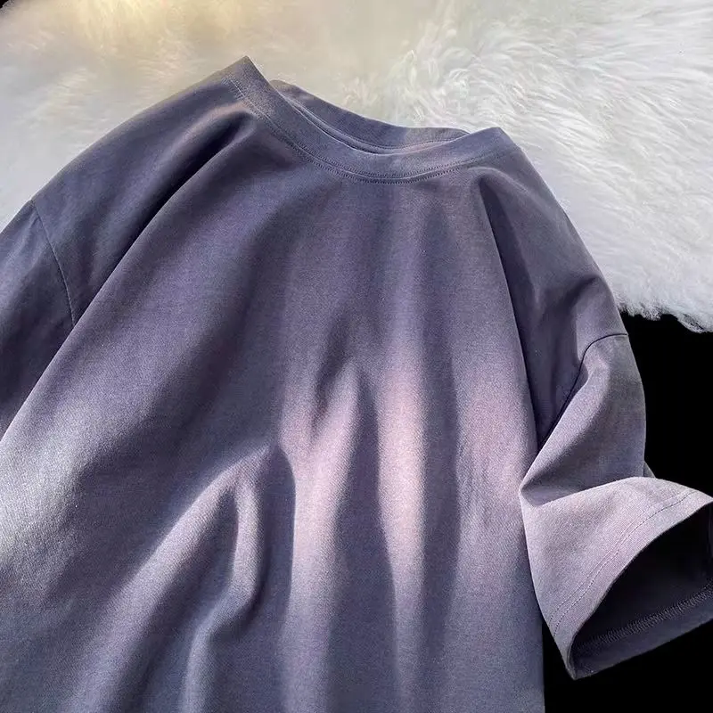 Camiseta-gruesa-de-algod-n-puro-para-hombre-ropa-Superior-de-Media ...