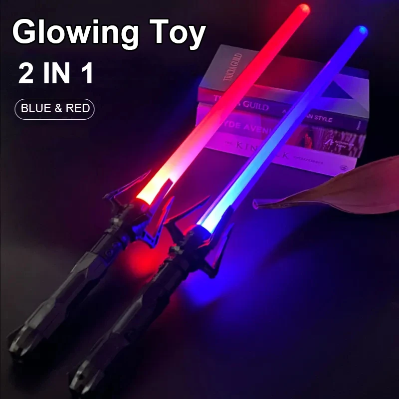 2pcs-Toy-Laser-Sword-Red-and-Blue-Double-Sword-Retractable-2-In-1 ...