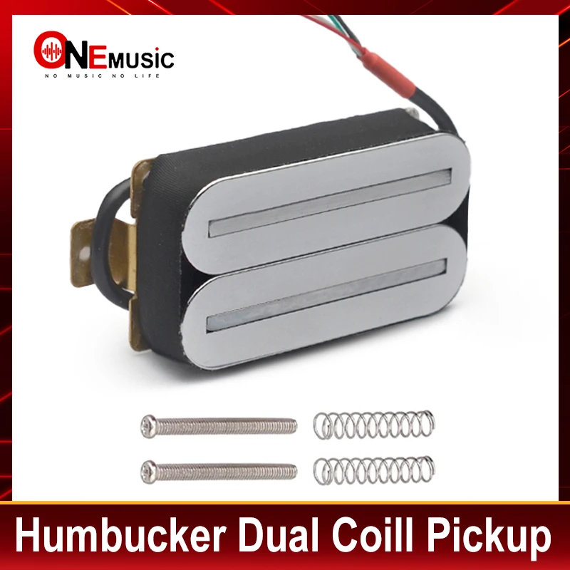 Silver-Chrome-Plated-Dual-Steel-Pole-Humbucker-Dual-Coill-Dual-Rail ...
