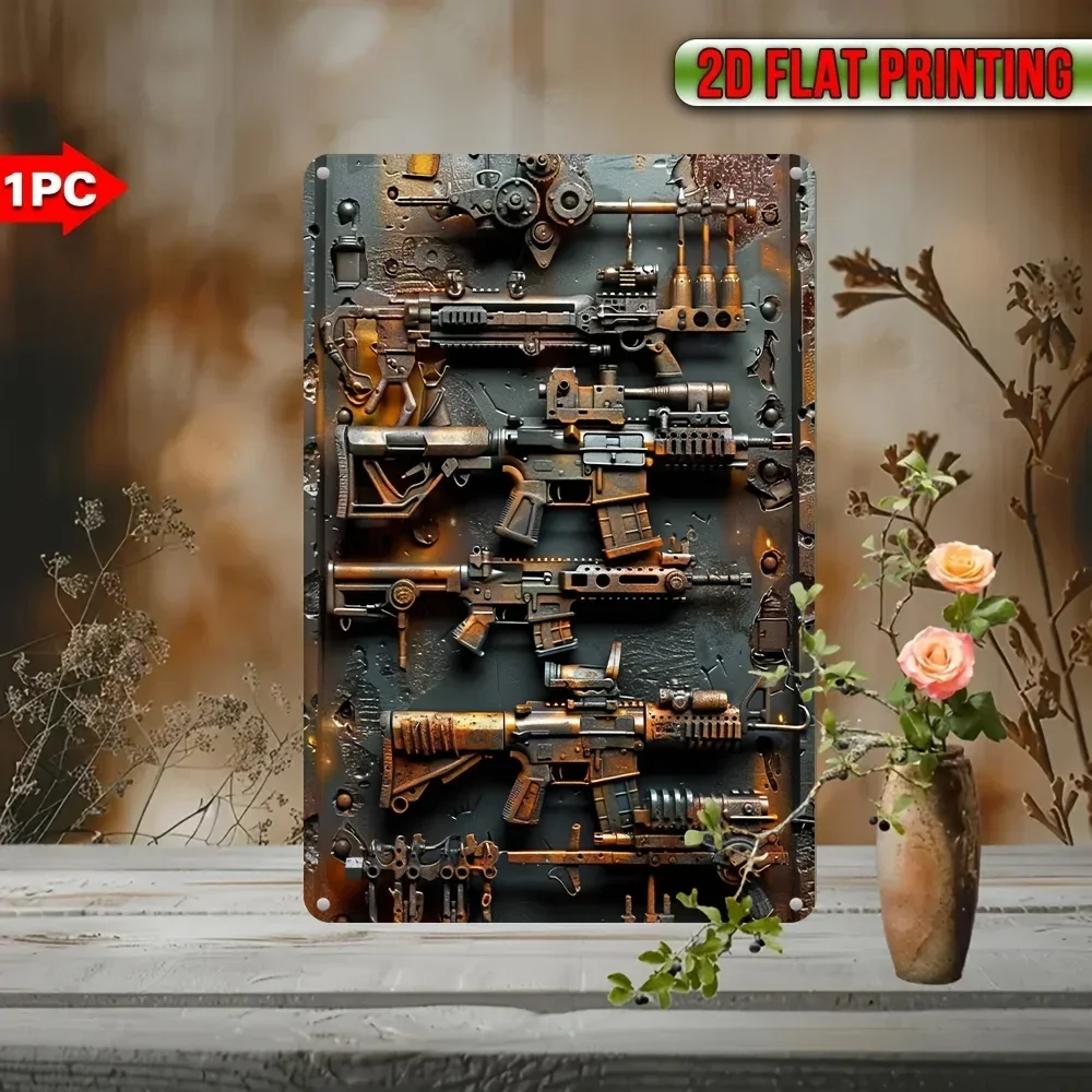 "Steampunk Weapons Decorative Metal Sign, Industrial Iron Art. A ...