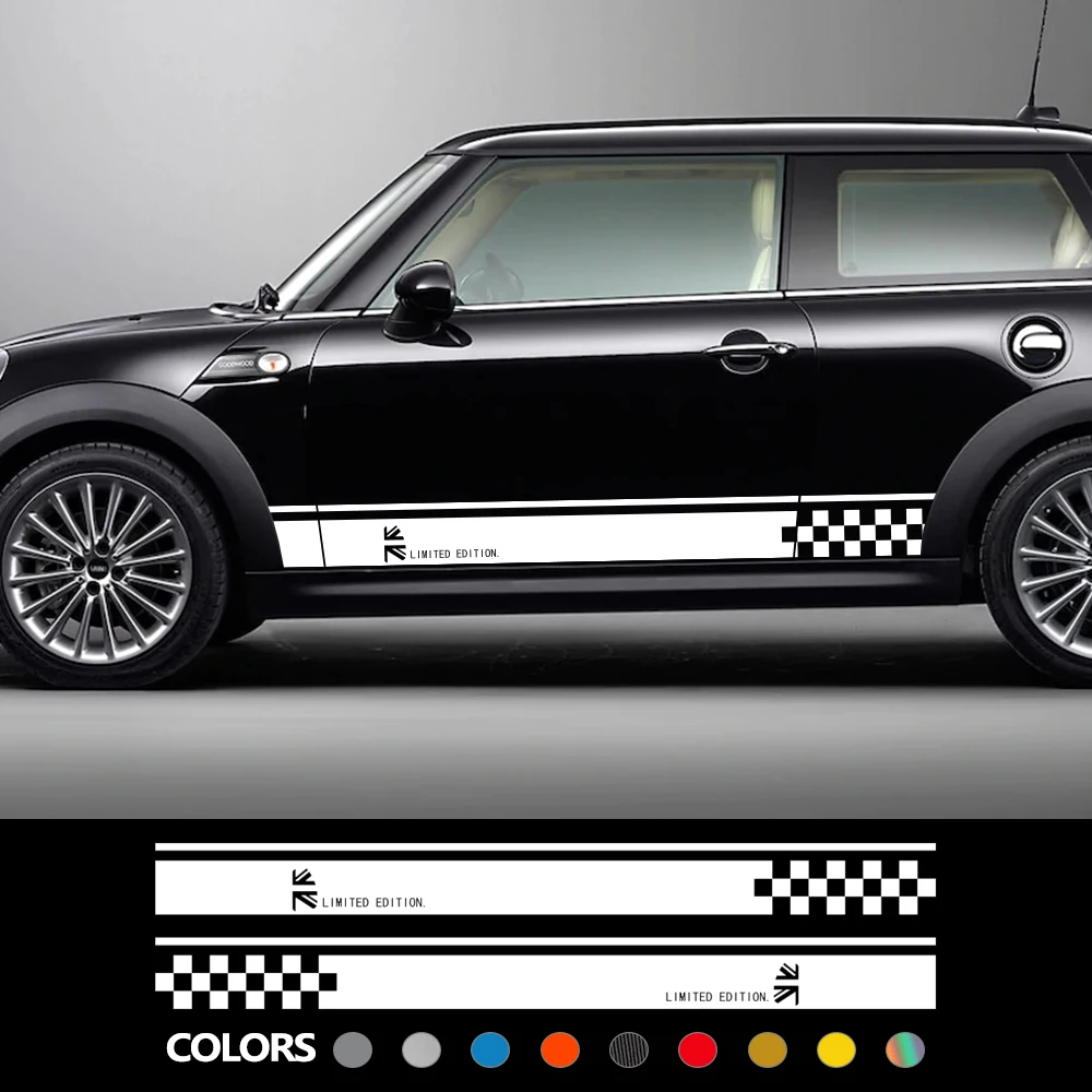 Car Door Side Stickers Auto Racing Sport Decal For Mini Cooper R56 R57 ...
