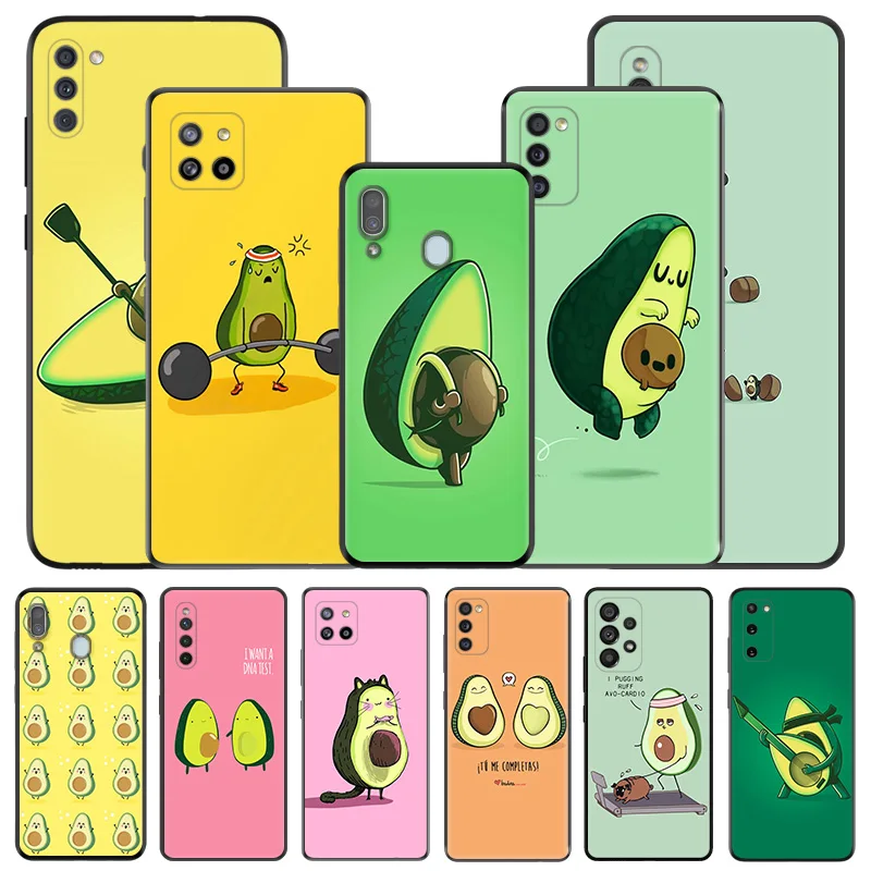 Cartoon-Avocado-Silicone-Black-Phone-Cases-for-Samsung-Galaxy-A54-5G ...