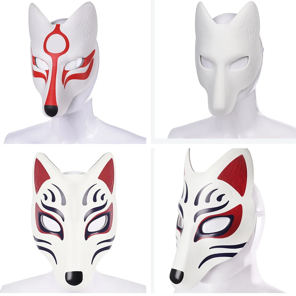 Halloween-Fox-Mask-White-Paper-Blank-Mask-DIY-Hand-Painted-Cosplay-Fox ...