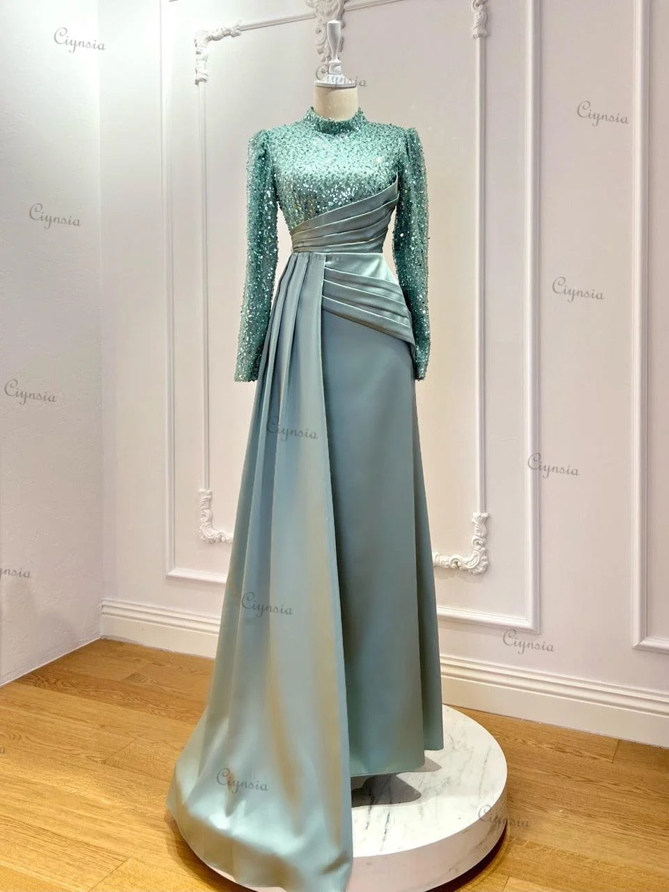 Ciynsia-Islamic-Muslim-Evening-Dress-Long-Sleeves-Elegant-Dubai-Arabic ...