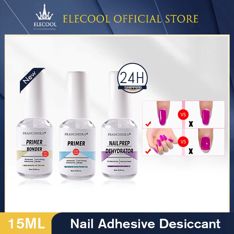 15ml 네일 프라이머 패스트 에어 드라이 베이스 클리닝 에이전트 Uv 젤 폴리쉬 탈수 프라이머베이스 코트 밸런스 유체 산성
