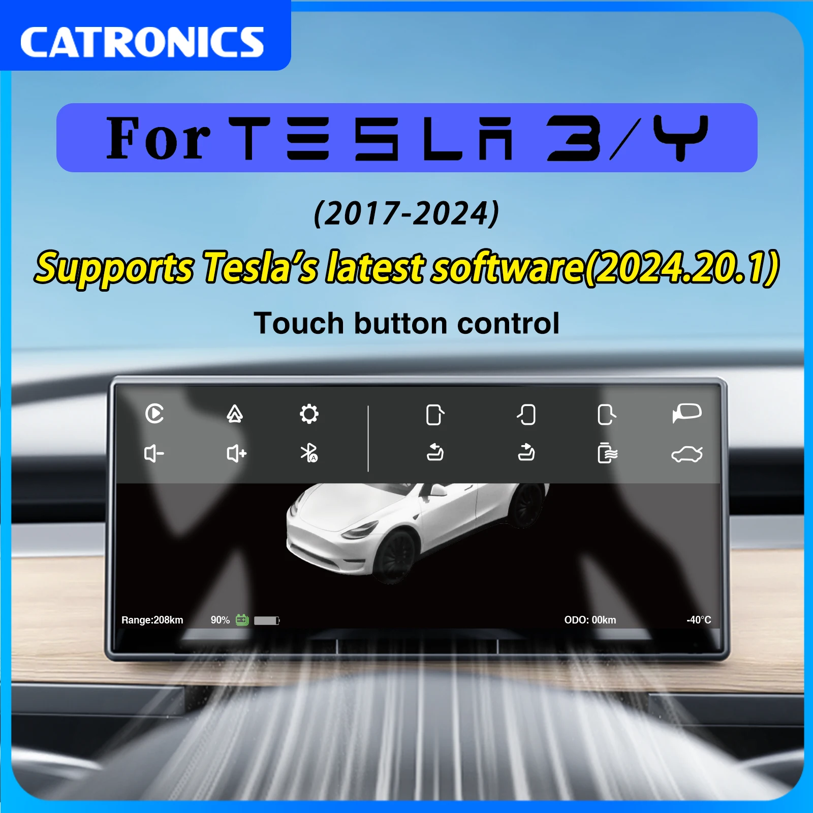 CATRONICS-para-Tesla-HUD-con-salida-de-aire-Y-control-de-bot-n-de-c ...