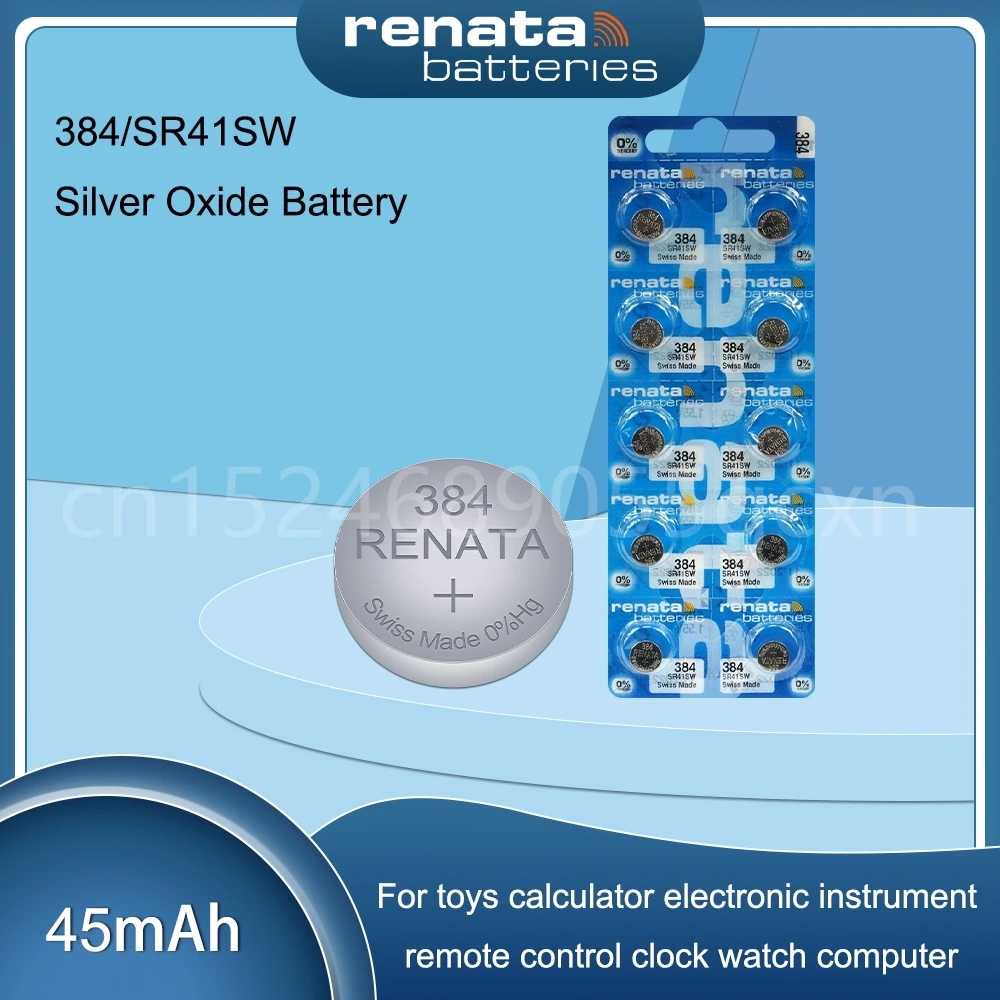 100-Original-Renata-384-SR41SW-1-55V-Silver-Oxide-Battery-for-Watch ...