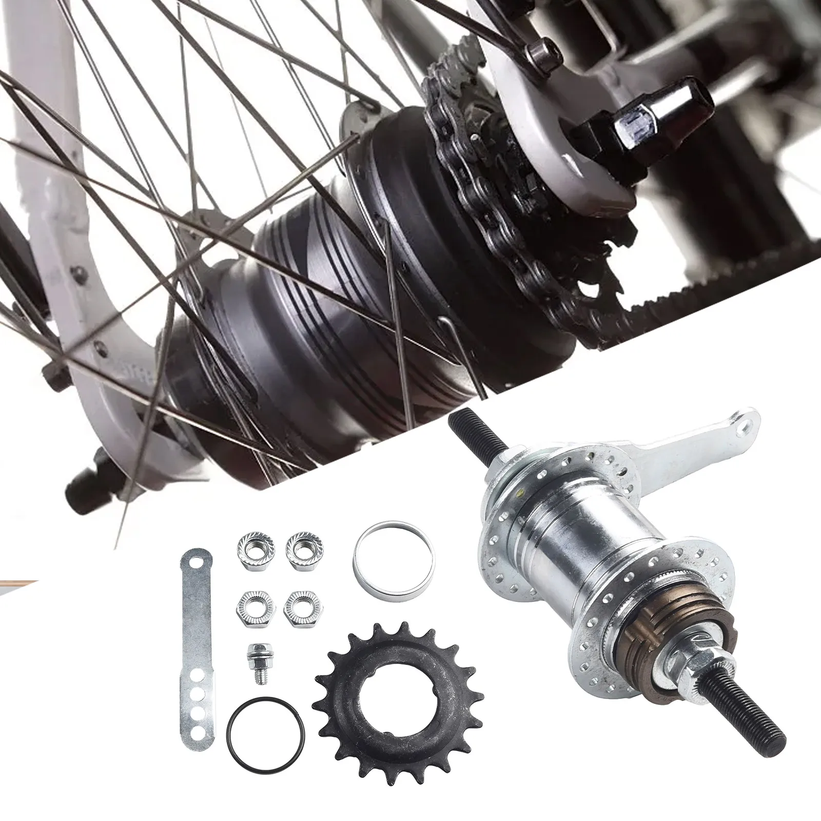 Silver-Stainless-Steel-Coaster-Brake-Rear-Hub-with-36-Spoke-Holes-for ...