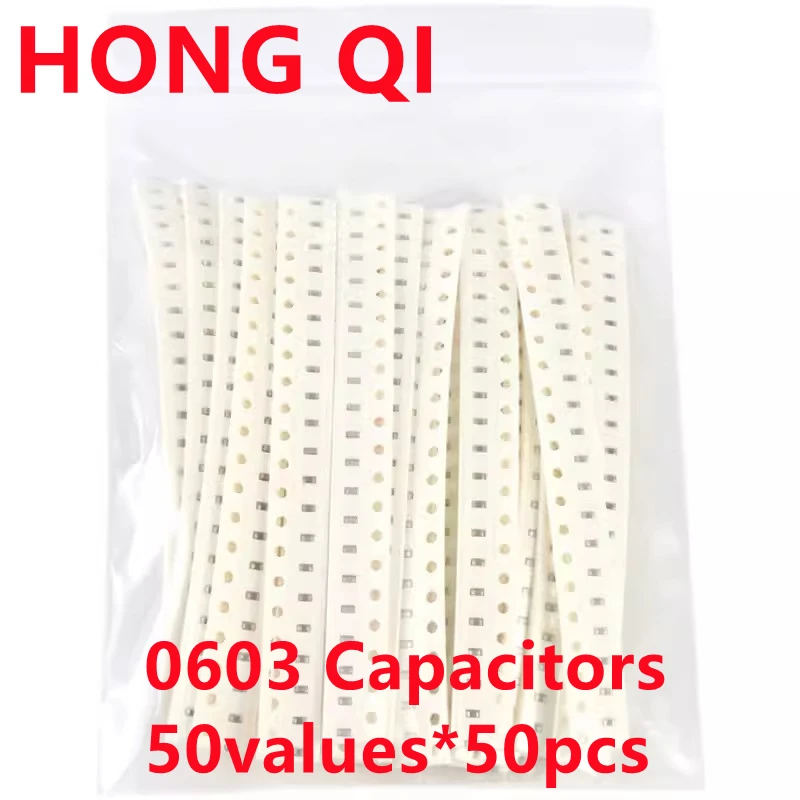 2500PCS-Set-1P-10UF-SMD-0603-Capacitor-Assortment-Kit-50-values ...