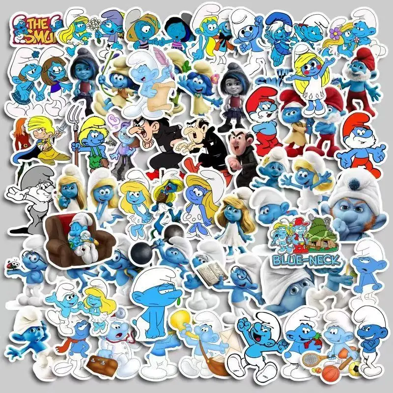 52Pcs-Cartoon-Cute-Smurf-Stickers-Graffiti-for-Scrapbook-Laptop-Phone ...