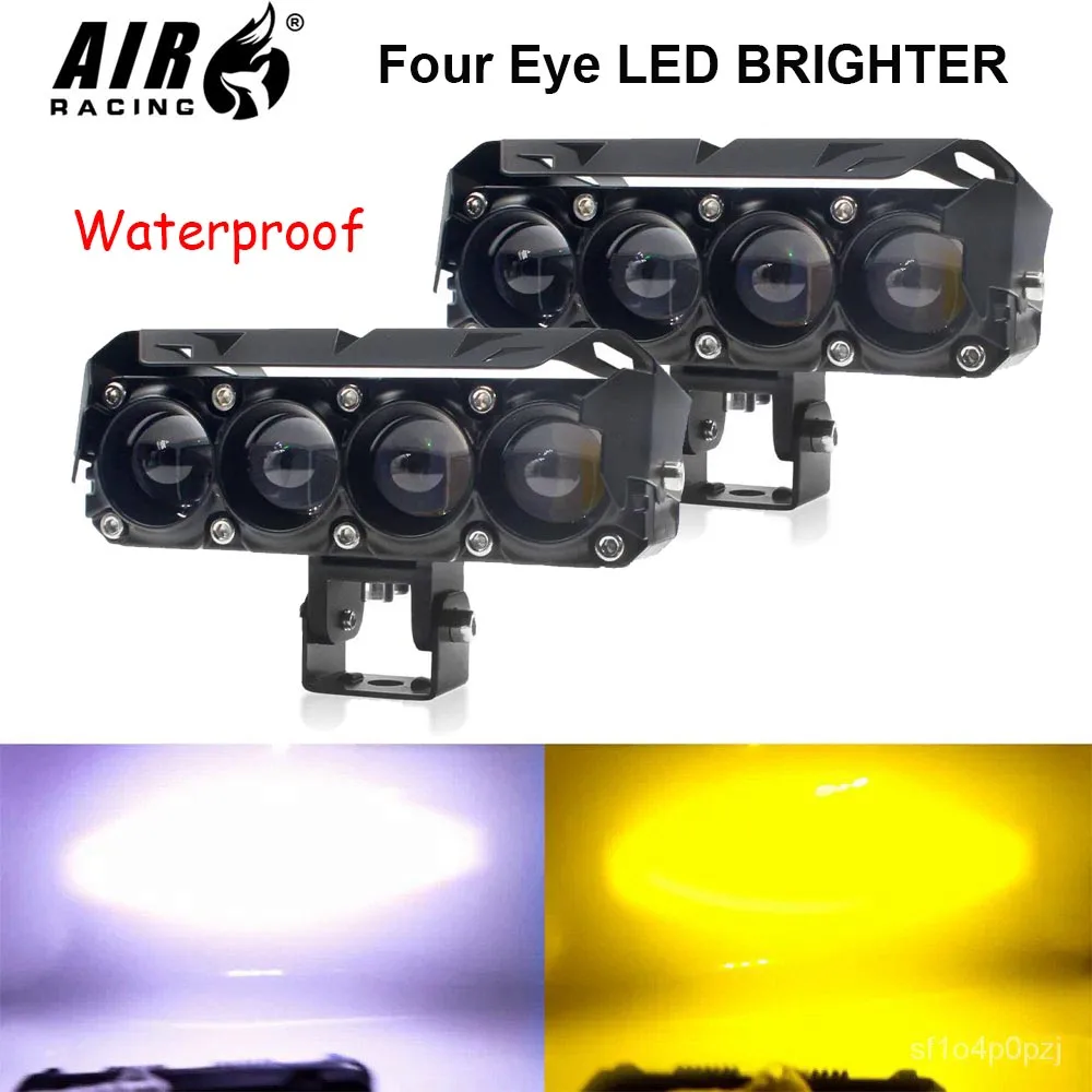 V4-Dual-Color-Lights-Motorcycle-Spotlights-Led-Headlights-Four-Eye-High ...