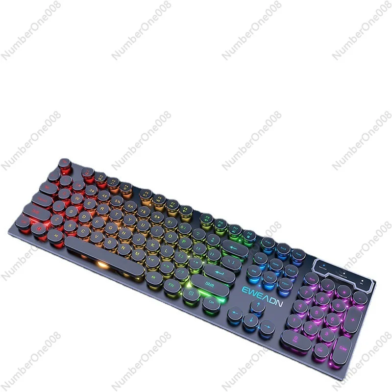 GX30 Keyboard Retro Punk Mechanical Feel Wired Rainbow Light E-sports ...
