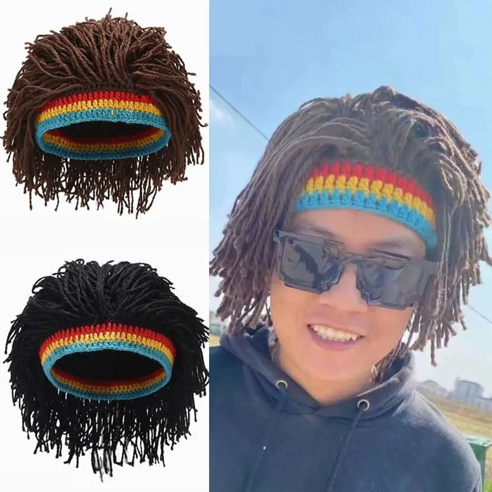 Nightclub-Bar-Hip-hop-Wig-Braid-Hat-Reggae-Dreadlocks-Wig-Men-Wig ...