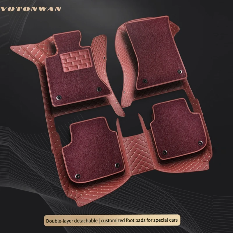 5d Luxury Waterproof Custom Double Layer Leather Car Foot Mat For ...