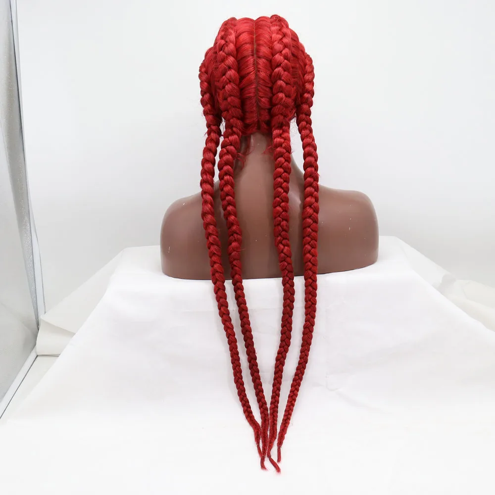 Bright Red Box Braids