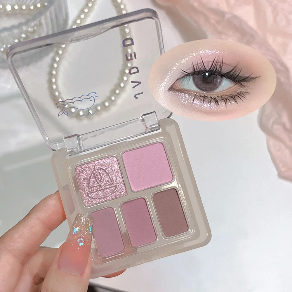 JADED Five Color Purple Pink Glitter Eye Shadow Make Up Palette ...