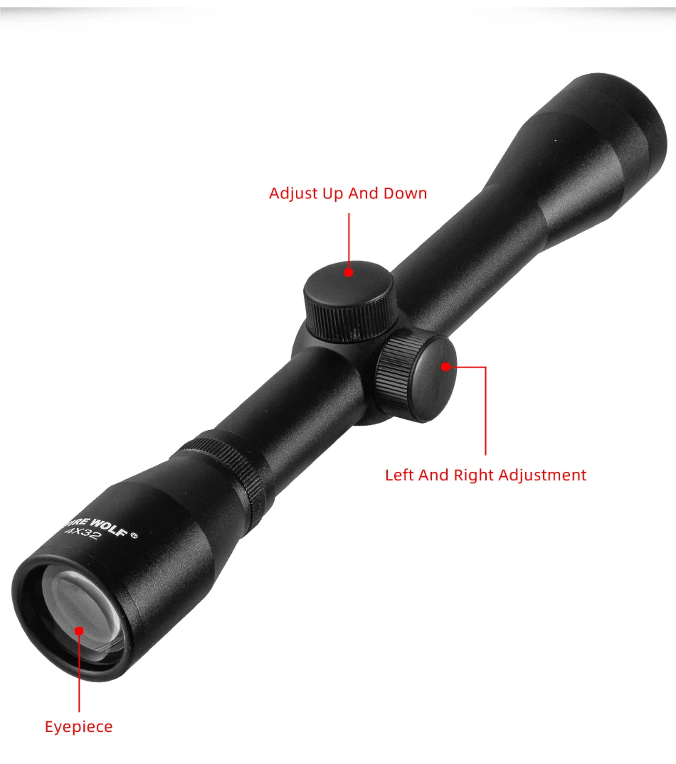 Fire Wolf 4X32 Cross Tactical Optics Riflescope Outdoor Reticle Optic ...