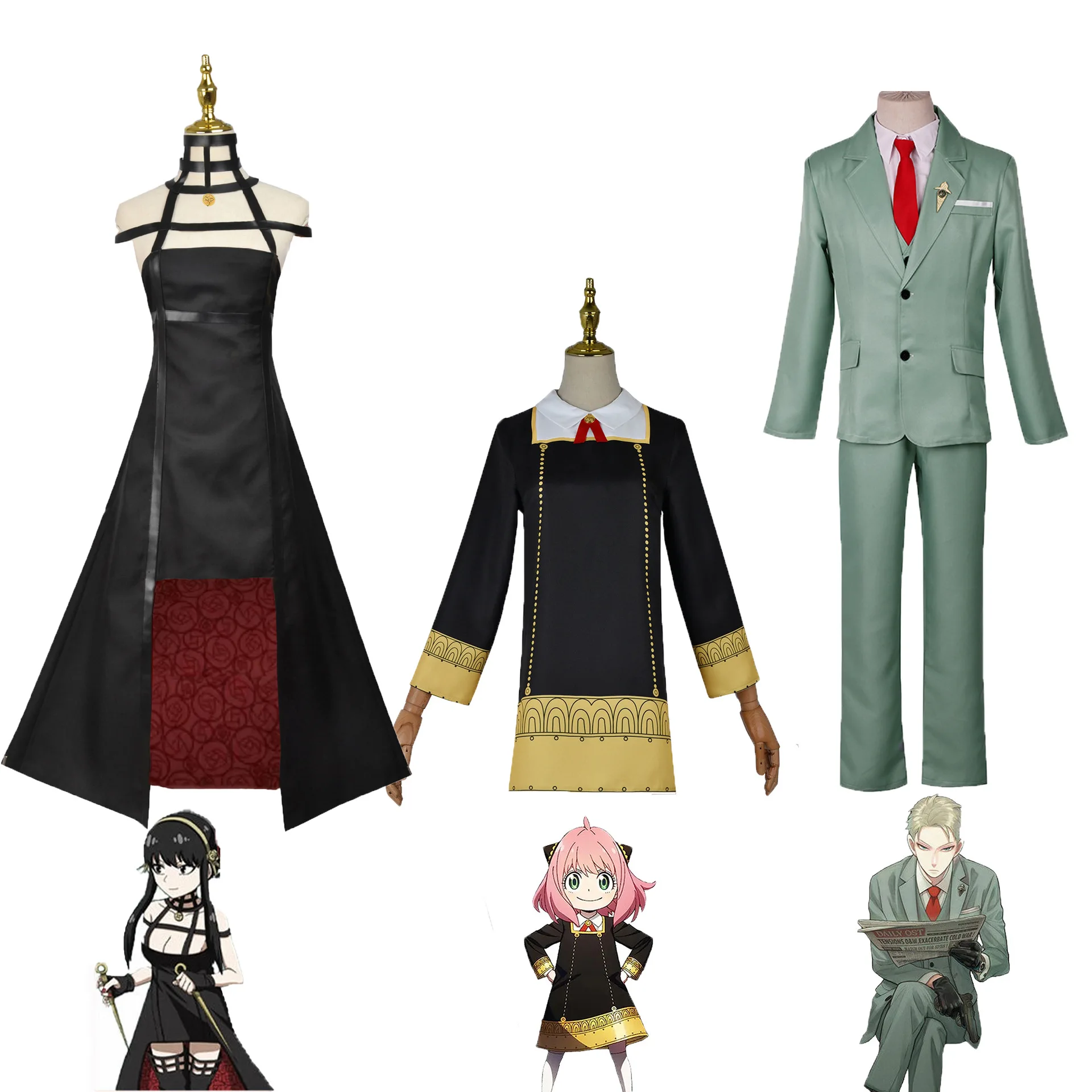 SPY×FAMILY Cosplay Yor Forger Dresses Twilight Loid Forger Costume Anya ...
