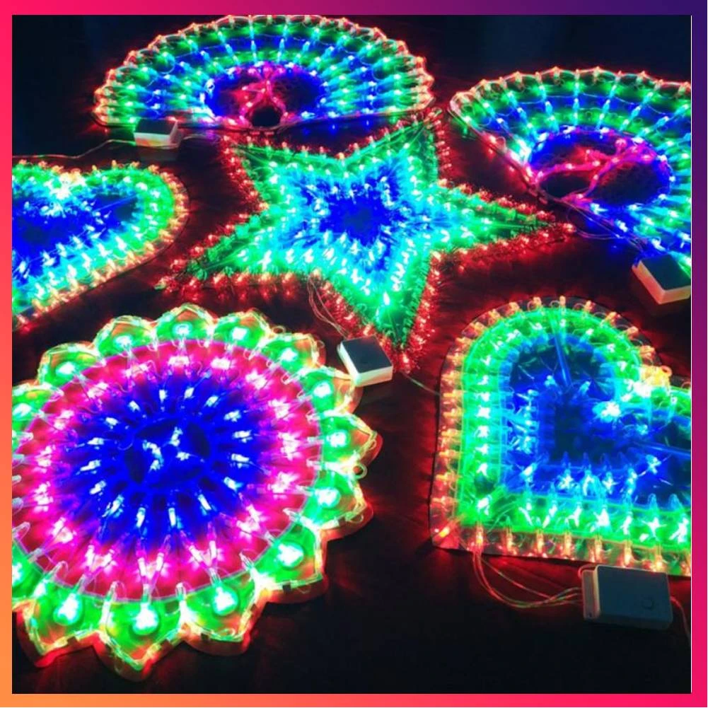 Led Lantern Peacock Light Love Light Five-pointed Star Sun Light String ...