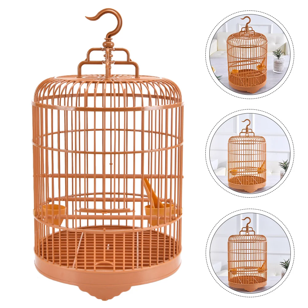 Cage Bird Round Parrot Hanging Cages Parakeet Plastic Stand Budgie ...